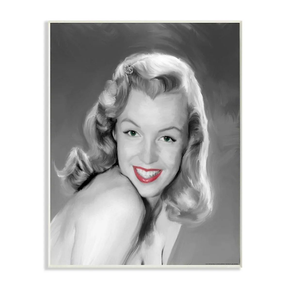 Stupell Industries Young Marilyn Vintage Hollywood Movie Star Classic Illustration, Design by Artist Jadei Graphics Art, 10 x 0.5 x 15, Wall Plaque