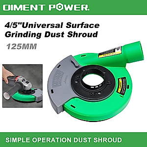 Diment Power Dust Shroud for Angle Grinder 4/4.5/5 inch Universal Surface Grinding Shroud (125MM)