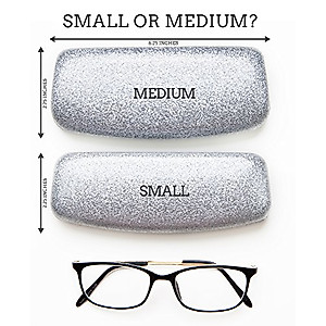 SPUNKYsoul Mystic Purple Medium Premium Fashion Women's Hard Eyeglasses Case | Smooth Glitter | Bonus Cleaning Cloth