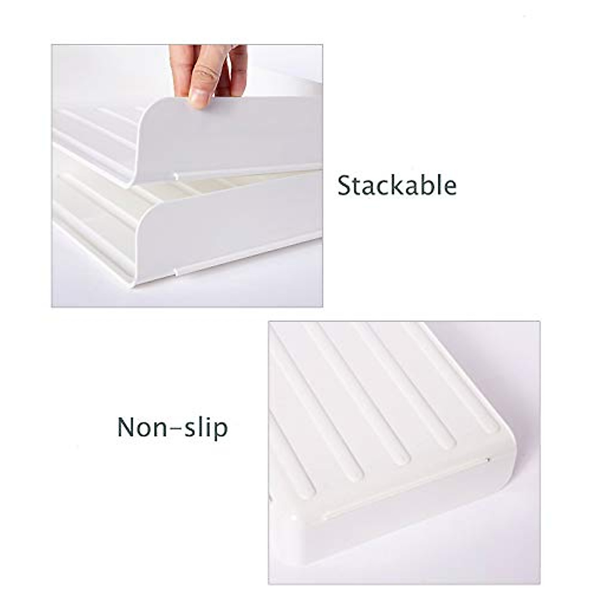 (3pcs Pack) HKeeper Stackable Clear Paper Trays. Desktop Racks,for Desk File Rack,Letter Tray,Accessories Tray for Desktop,A4 Paper Holder,Supplies,Magazine,File Documents,Receipts(White)