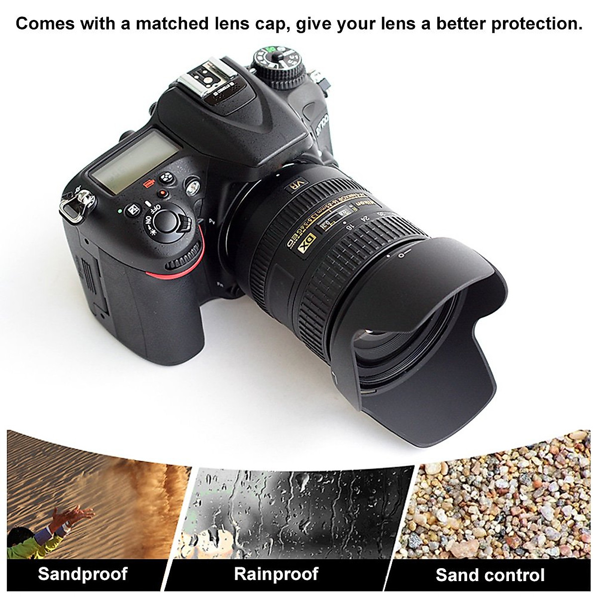 HB-69 Lens Hood Replacement with Lens for Nikon AF-S DX 18-55mm f/3.5-5.6G VR II D3200 D3300 D5200 D5300 Lens