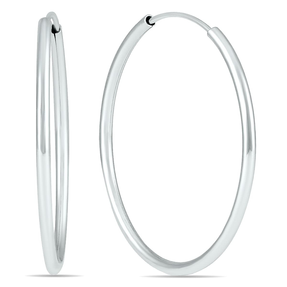 25MM Endless Hoop Earring in 14k White Gold