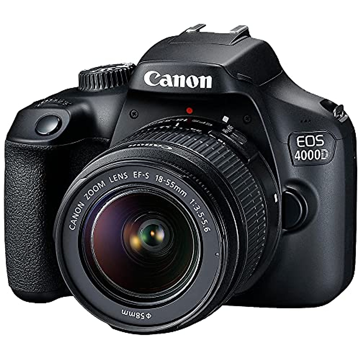 Canon EOS 4000D / Rebel T100 DSLR Camera with EF-S 18-55mm + 500mm Preset Manual Focus Lens + SanDisk 64GB Card + Tripod + Case + MegaAccessory Bundle (23pc Bundles) 500MM Preset Lens (Renewed)