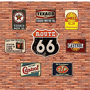 Vintage Metal Tin Signs Retro Garage Signs For Men Wall Decorations Old Car Shop Posters Oil And Gas Station Sign Man Cave Decor 5 Pces 8×12 Inch