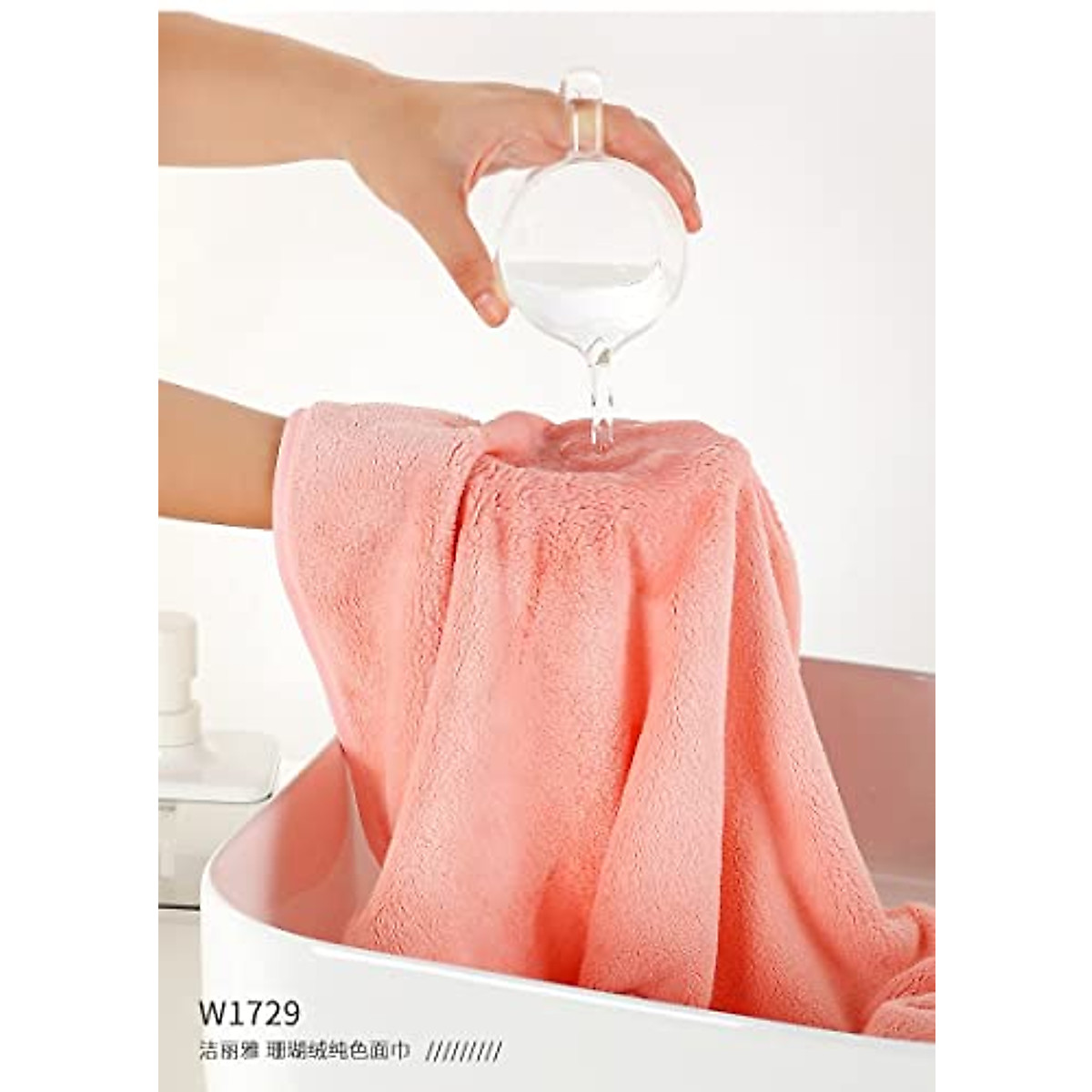 Salon and homeuse Soft Towel Coral Velvet(12-Pack, 14x29 inches) Quick-Dry Soft and Super Absorbent Microfiber Polyester Gym Hand Towel (Pink, Coral Velvet)