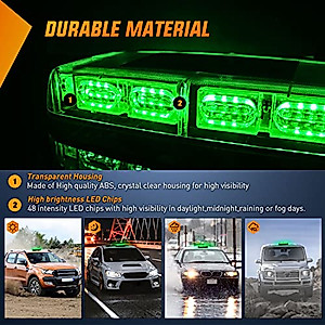 Nilight 12 Inch Roof Top Strobe Lights 48LED Hazard Light Emergency Safety Warning LED Flashing Light Bar Magnetic Mount 12V 24V Cars Trucks Tractors Snow Plows Construction Vehicles，2 Years Warranty