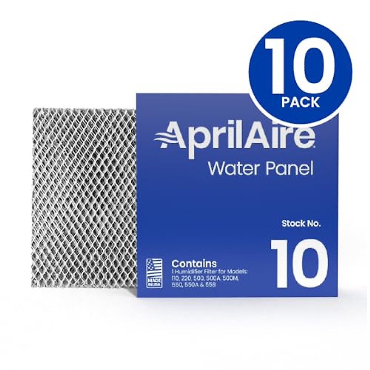 AprilAire 10 Water Panel Humidifier Filter Replacement for AprilAire Whole-House Humidifier Models 110, 220, 500, 500A, 500M, 550, 550A, 558 (Pack of 10)