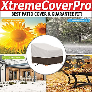 40D x 40W x 35H UV-proof Waterproof Furniture Patio Cover 520D beige brown two tone 40x40x35 breathable dust proof sofa table chair storage bar high chair color black sectional armless 40 40 35 inches