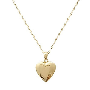 Honeycat Puffy Heart Locket Charm Necklace in Gold, Rose Gold, or Silver | Minimalist, Delicate (Gold)