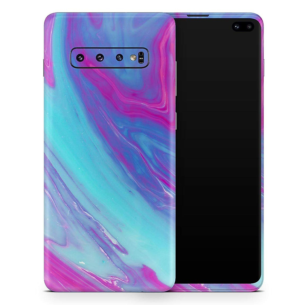 DesignSkinz Marbleized Pink Ocean Blue v32 Protective Vinyl Decal Wrap Skin Cover Compatible with The Samsung Galaxy S20 (Screen Trim & Back Glass Skin)