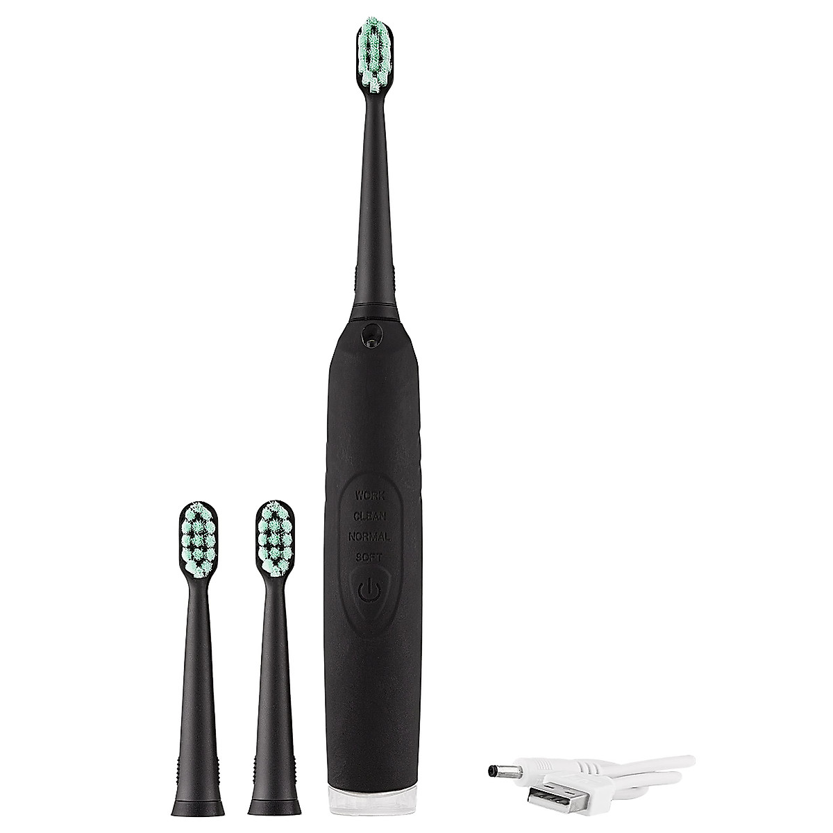 Oral Basics Sonic Electric Toothbrush with 2 Replacement Brush Heads, USB Rechargeable