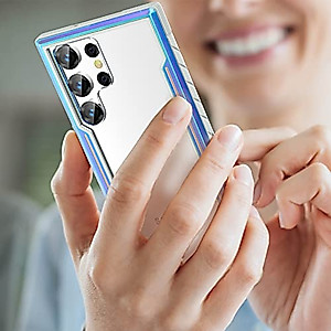 Compatible with Galaxy S23 Ultra Case, Heavy Duty Shockproof Military Drop Protection Slim Cases Phone Covers Clear for Samsung Galaxy S23 Ultra 5G 6.8 inches - Iridescent