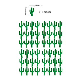 JOYRESIDE 48 Pieces/Set Cactus Decals Wall Vinyl Sticker Home House Nursery Desin Cacti for Baby Kids Boy Girl Bedroom Living Room Decoration Art Decor YMX20 (Green)