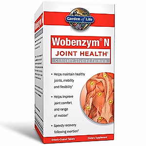 Garden of Life Joint Supplement for Men and Women - Wobenzym N Systemic Enzymes, Clinically Studied Formula for Healthy Joints, Mobility, Flexibility, Post-Exercise Recovery, Gluten Free, 800 Tablets
