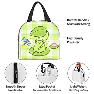 Insulated Lunch Bag Reusable Lunch Box, Cooler Lunch Tote Bag for Teen Girls Boys Women Men School Picnic Office Work, Cute Frog Gift