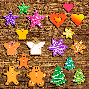 Christmas Cookie Cutter Set - Gingerbread Man, Snowflake, Christmas Tree, Heart, Star, Angel - 18 Piece Christmas Cookie Cutters, Cookie Cutters Christmas Shapes for Holiday Winter Baking