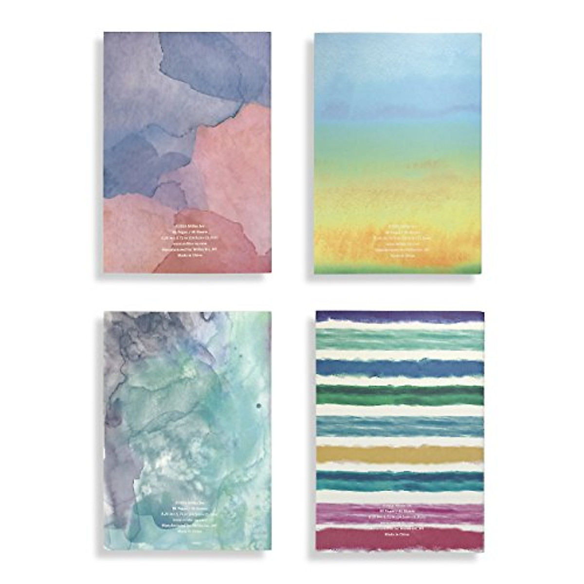 Miliko A5 Watercolor Series Softcover Notebooks/Journals/Diary Set-8.27 Inches x 5.67 Inches-4 Unique designed Notebooks Per Pack