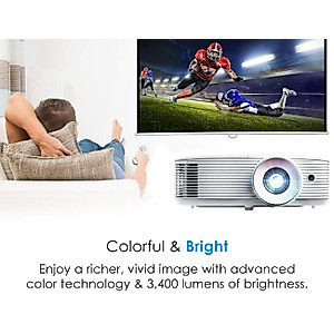 Optoma HD27E 1080p Home Cinema Projector with 3400 Lumens, Ideal for Indoor Or Outdoor Movies, Sports and Gaming