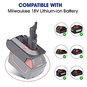 BTRUI for Dyson V8 Battery Adapter for Milwaukee M18 18V Battery Convert to for Dyson V8 Animal Fluffy Motorhead Handheld Vacuum Converter (only MIL18V8 Adapter)