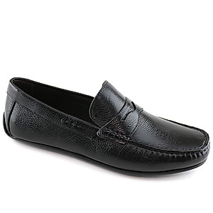 Marc Joseph New York Men's Nebraska Loafer, Black Grainy, 8.5