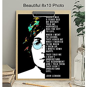 Quote Wall Decor Print - Funny Inspirational 8x10 Home Art for Bedroom, Living Room, Office, Apartment - Unique Gift for 60s, 70s Music Fans