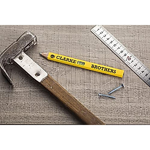 Clarke Brothers Carpenter Pencils Set of 6Pcs – Construction Pencils with Built In Spirit Level – Premium Carpenter Tools for Builders, Contractors, Enthusiasts – Durable Wood