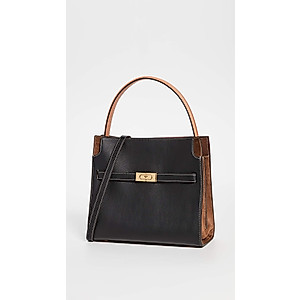 Tory Burch Women's Small Lee Radziwill Double Bag, Black, One Size