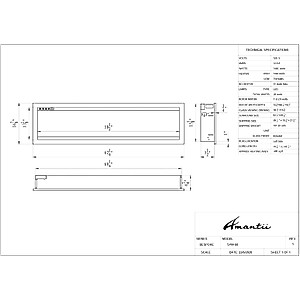Amantii SYM-60-BESPOKE Symmetry Series Bespoke 60-Inch Built-in Electric Fireplace with Remote, Ice Media, Black Steel Surround