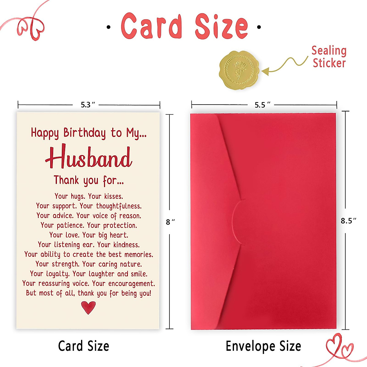 Romantic Birthday Card Gift for Husband, Unique Husband Birthday Card from Wife, Thank You Husband Bday Card, Happy Birthday To My Husband