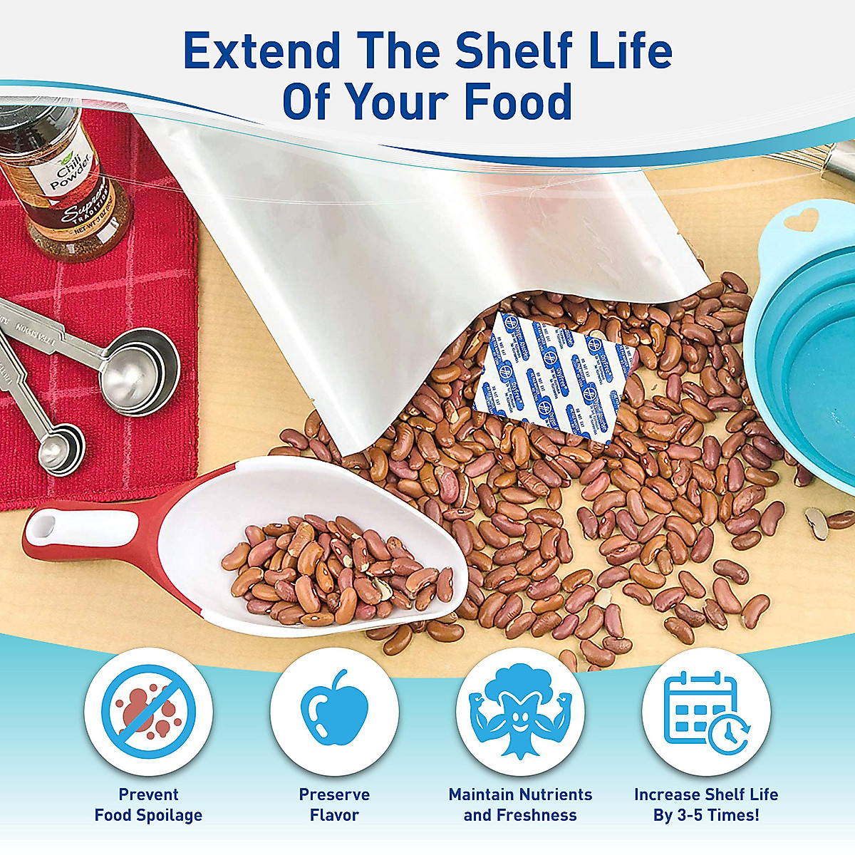 (50) 10"x16" Mylar Bags + (50) 300cc Oxygen Absorbers Combo