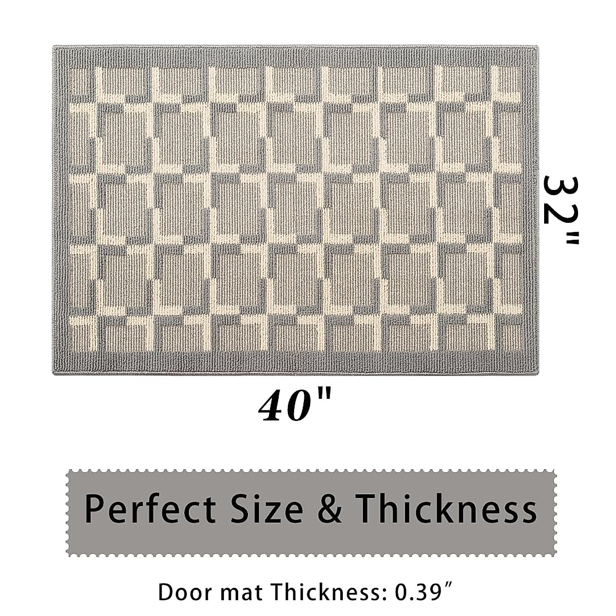 HISKFUN Door Mat, Indoor Outdoor Door Mats, Non-Slip, Dirt Resist, Low-Profile Entrance Mat for Home, Garden, Garage(Morocco, 32" x 40")