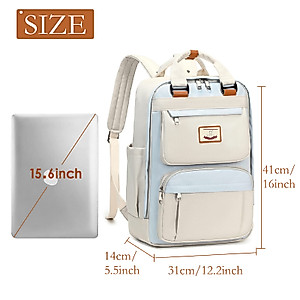 MYHOZEE School Backpacks for Girls, Laptop Backpack Travel Daypack 15.6 Inch Square Backpacks Casual Aesthetic College Bookbags