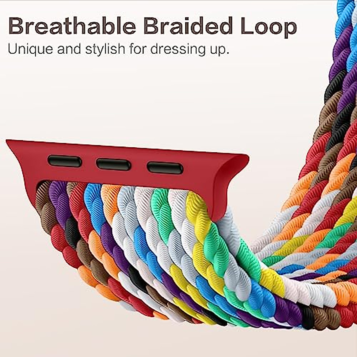 Witzon Compatible with 44mm Apple Watch Series 8 7 41mm 45mm Women Men, Breathable Sport Stretchy Nylon Braided Solo Loop Bands for iWatch Apple Watch Ultra 49mm SE Series 6 5 4 3 38mm 40mm 42mm