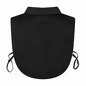 Jouica Fake Collar Detachable Dickey Collar Blouse Half Shirts Faux False Collar for Women,Black,Small
