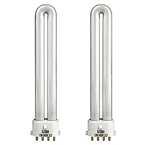 2 Pack Xtralite 13w Daylight Replacement Bulb, 4 Pin 2G7 Base (6400k)