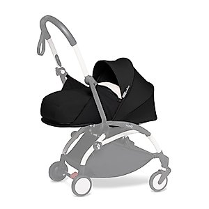 BABYZEN YOYO 0+ Newborn Pack, Black - Includes Mattress, Canopy, Head Support & Foot Cover - Requires YOYO2 Frame (Sold Separately)