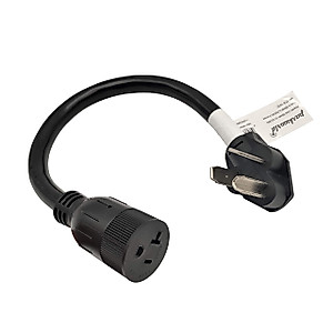 Parkworld 886344 Dryer 10-30 Plug Male to Household 5-15 (Generator 5-20) Receptacle Female Adapter Cord (ONLY Output 250 Volt)