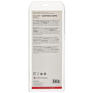 Kuhn Rikon Colori Santoku Knife with Safety Sheath, 5 inch/12.70 cm Blade, Red