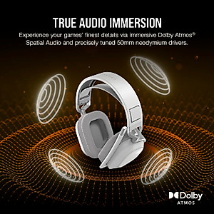 Corsair HS80 MAX Wireless Multiplatform Gaming Headset with Bluetooth - Dolby Atmos - Broadcast Quality Microphone - iCUE Compatible - PC, Mac, PS5, PS4, Mobile - White