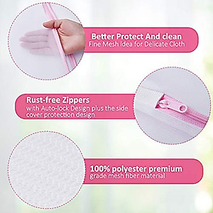 LANQI 5Pcs Multi-size Durable Mesh Laundry Bags,Houseware Laundry Bra with Zipper.Cloth Mesh Washing Bag,Travel Laundry Bags