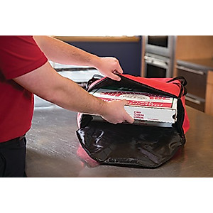 Carlisle FoodService Products PB17 Commercial Insulated Pizza/Food Delivery Bag, 5" H x 16.5" W x 17" D, Red