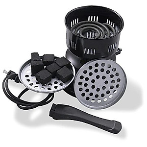 Hookah Coal Burner Hot Plate Durable Faster Coal Burner Smart Heat Control Long Cable for BBQ Kitchen Hookah Coal Burner Multipurpose Electric Charcoal Coal Burner Starter - Premium Series (White)