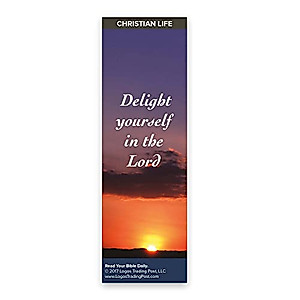 Christian Bookmark with Bible Verse, Pack of 25, Christian Life Themed, Delight Yourself in the Lord, Psalm 37:4-5