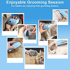 Nepfaivy Cat Steam Brush for Shedding - 3 in 1 Pet Steam Brush for Dog and Cat, Rechargeable Steamy Cat Brush, Spritz Defur Comb for Cats, Steamer Brush for Massage, Grooming and Removing Loose Hair