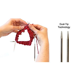 addi FlexiFlips 8 inch (20cm) (Set of 3) US 03 (3.25mm) DPN Double Pointed Knitting Needle Slick & Smooth Finish, Standard Tips, Smooth Joins, Blue Pliable Cord with 10 Colorful Stitch Markers