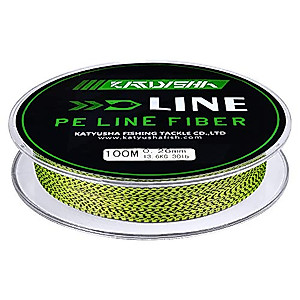 KATUYSHA Braided Fishing Line, Abrasion Resistant Zero Stretch Braided Lines 4 Strands Super Strong Superline 10Lb Test 109 Yards