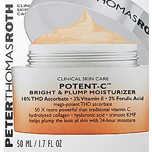 Peter Thomas Roth | Potent-C Bright & Plump Moisturizer | Brightening Vitamin C Moisturizer and Anti-Aging Cream with Collagen light blue 1.69 Fl Oz