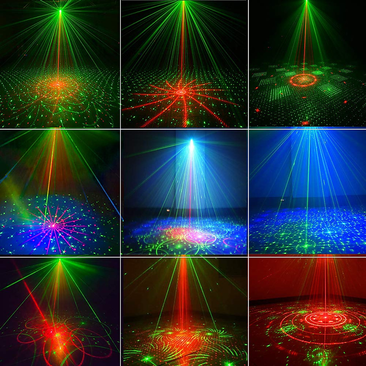 USB Party Lights Show DJ Disco Ball Strobe Light,Projector Light Remote Control, Sound Activated Multi-effects Pattern Stage Beam Lights for Bar Halloween Christmas