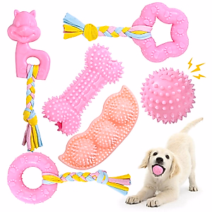 YUKOOY Puppy Toys,Dog Chew Toy for Teething Small Dogs, Puppy Chew Squeaky Toys, Soft & Durable Dog Chew Toys Cleaning Teeth and Protects Oral Health