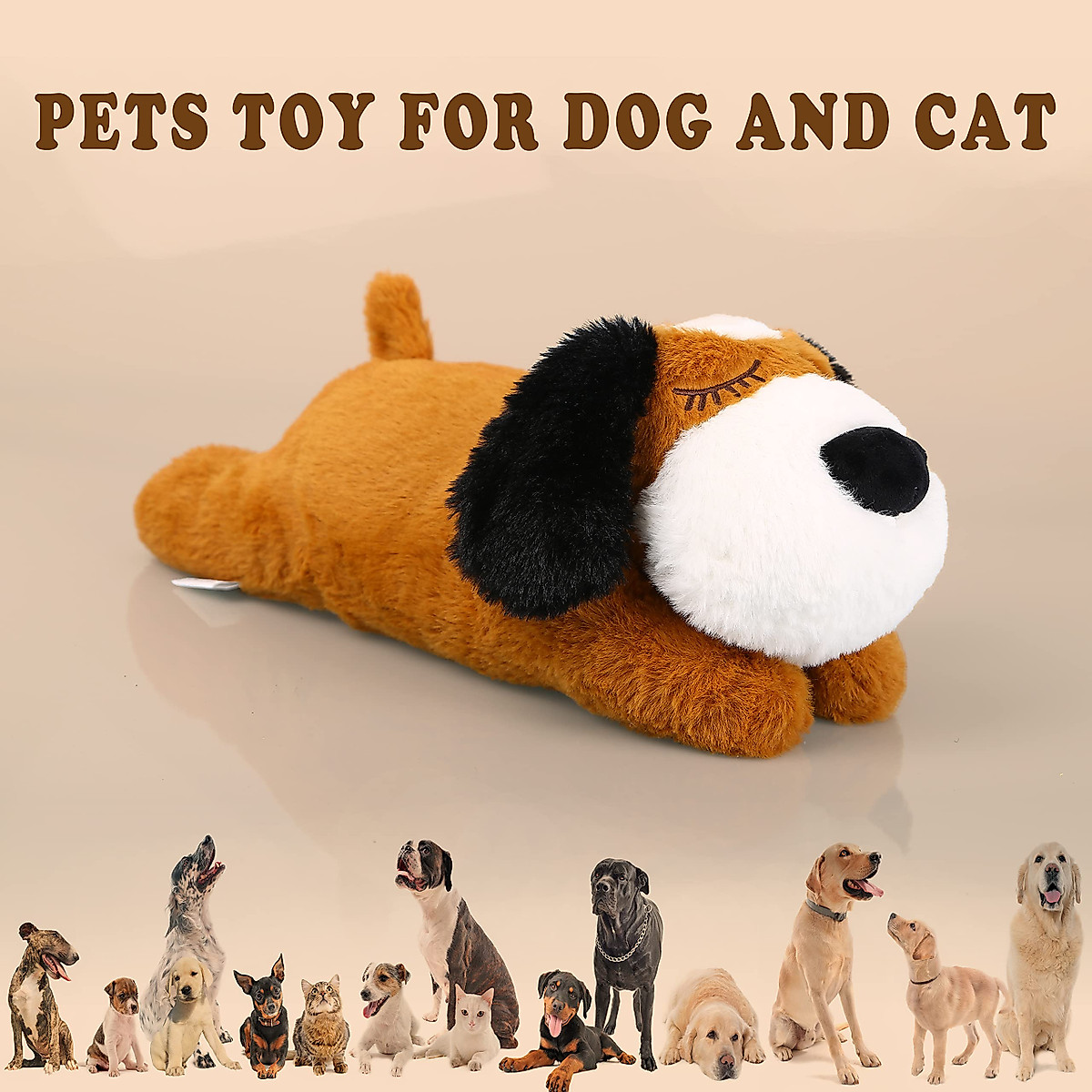 ZALBYUY Heartbeat Puppy Toy, Puppy Sleep Aid Toy, Small Dog Training Toys for Separation Anxiety Relief, Pets Plush Toys for Dogs Cats (Yelow)